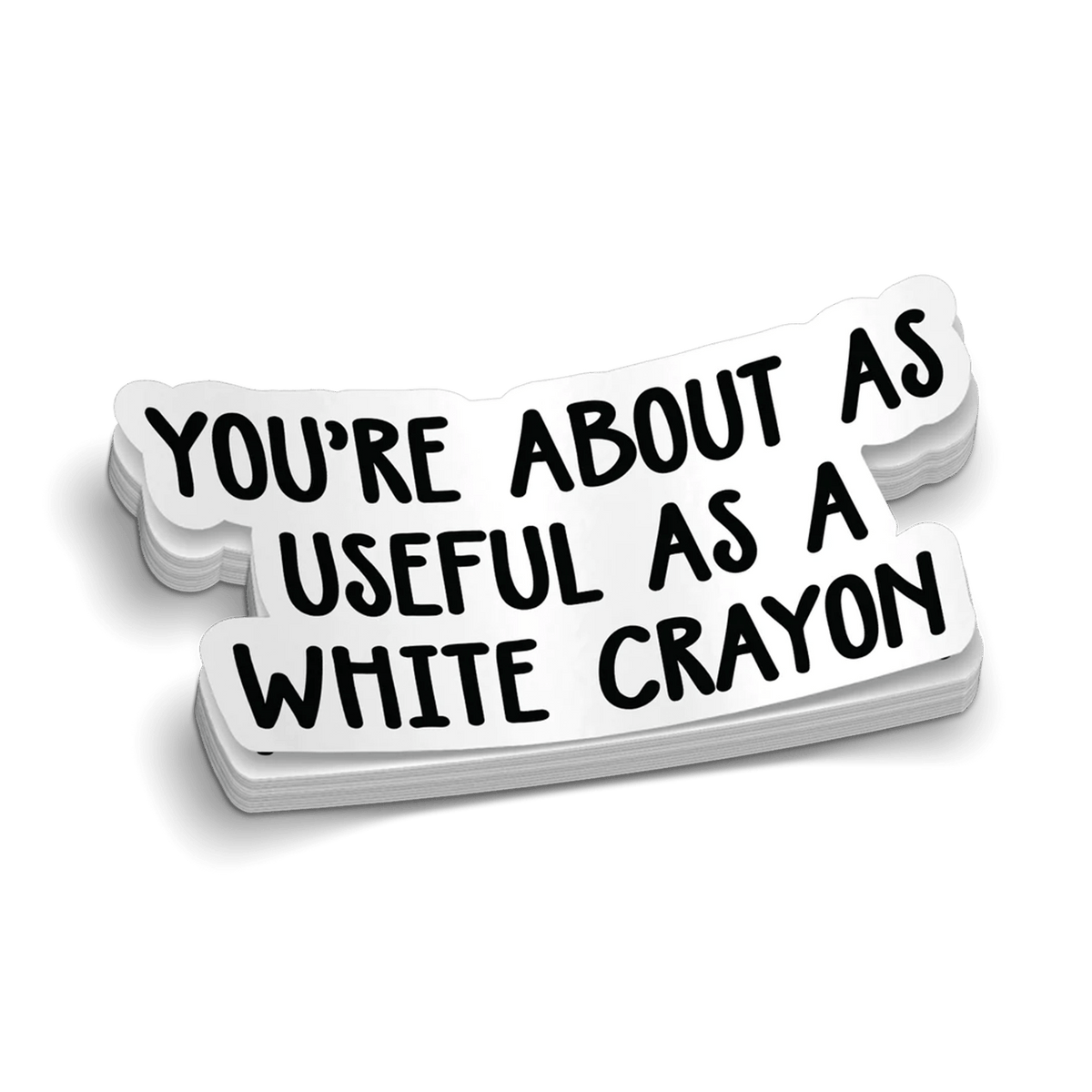 White Crayon Hard Hat Decal